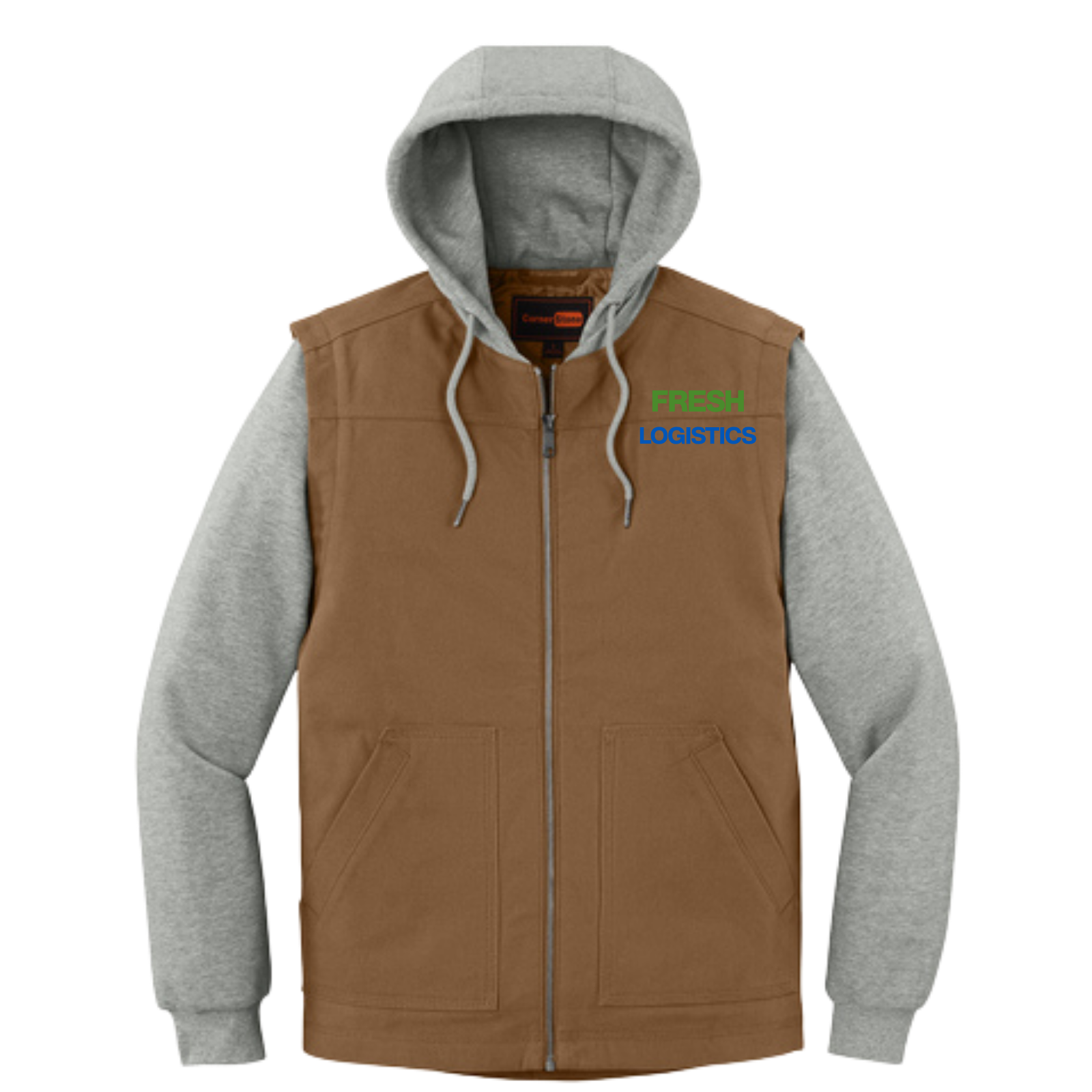 CornerStone® Duck Fleece Full-Zip Hooded Jacket - Duck Brown/Heather G ...